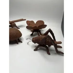 The Unbranded Brand | Art | 5 Vtg Patina Cast Iron Insects Bugs Garden ...